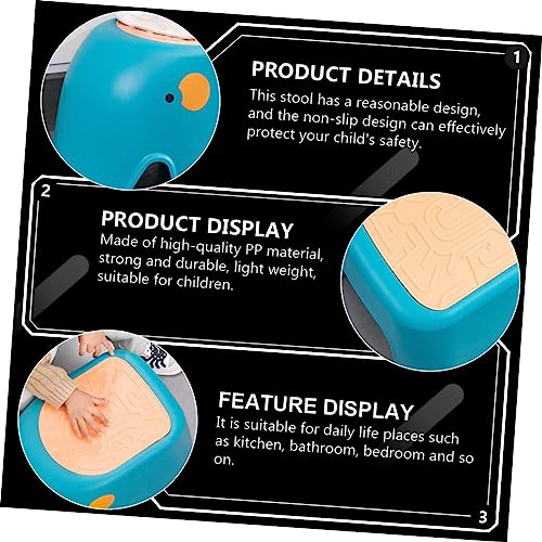 Household Step Stool 2pcs Baby Non- Training Two Helper Blue Stools Anti- Potty Step Footstool Kids Plastic Stool Elephant Cartoon Living Household for Sizes Ottoman Chairs