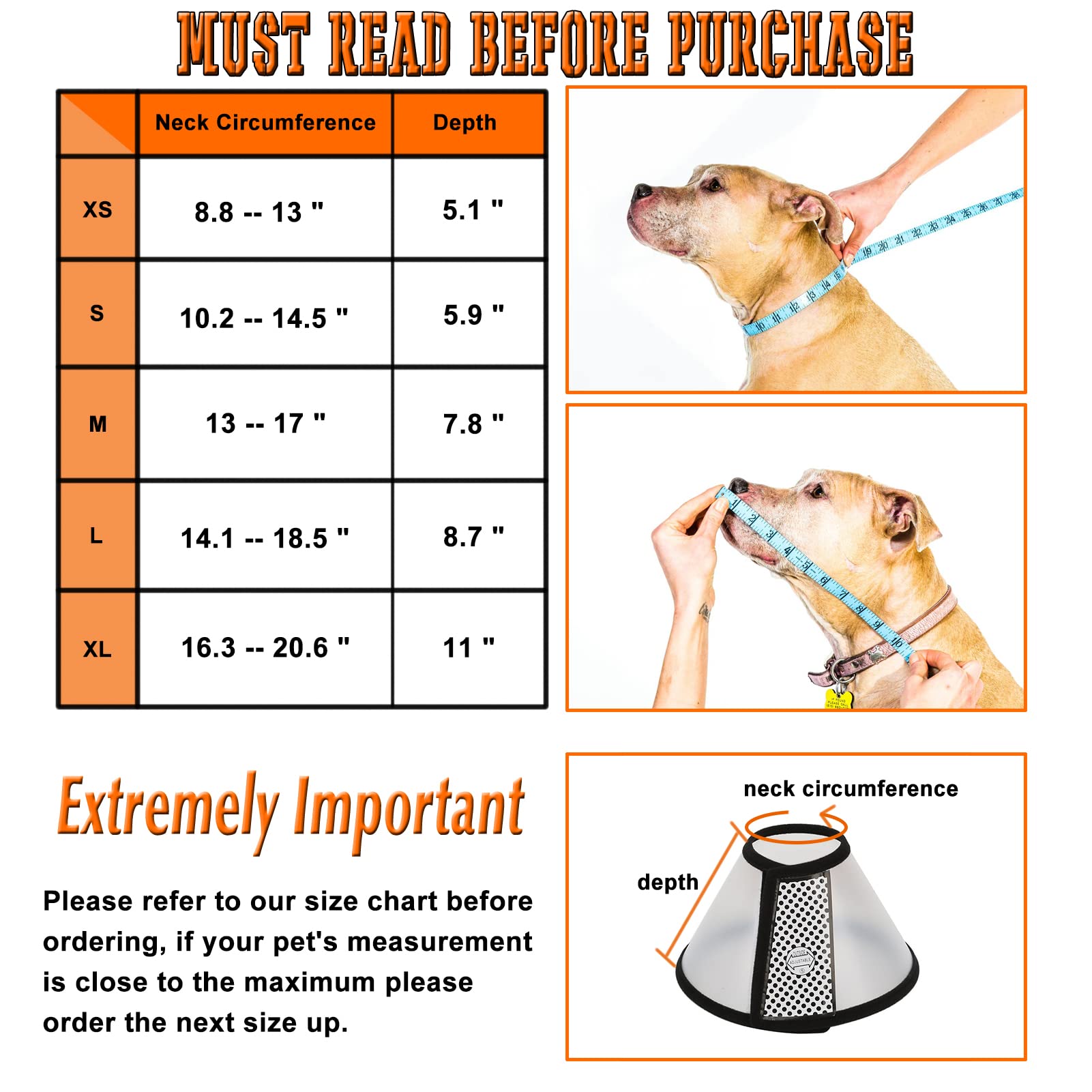 Care 4U Dog Cone Collar Soft, Cat Cone Collar for After Surgery Anti-Bite Lick,Elizabethan Collar for Large Dogs Medium Dogs Small Dogs,Translucent Reusable Soft Dog Cone(XS)