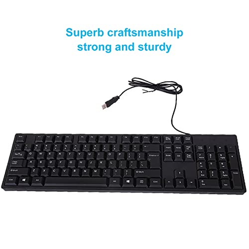 areclern Wired Keyboard 104 Keys Waterproof Ergonomic Computer Keyboards Suitable for Gaming and Work Black