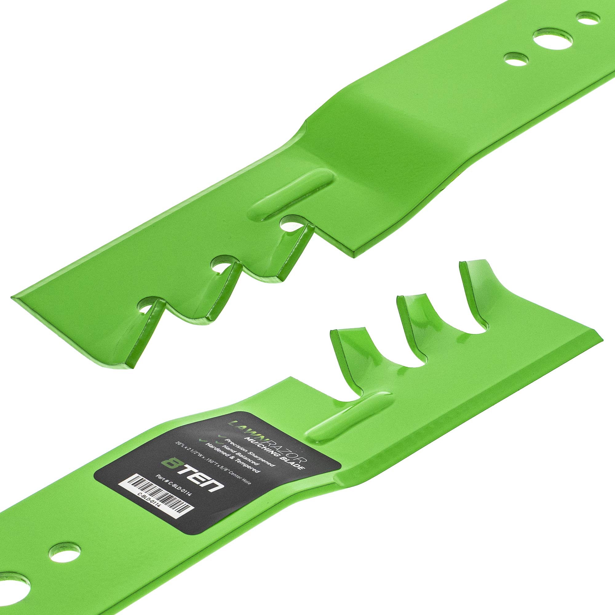 8TEN LawnRAZOR Mower Blade for AYP Husqvarna 20 inch Decks 850972 145106 532850972 532145106 (Toothed Mulching) 3 Pack