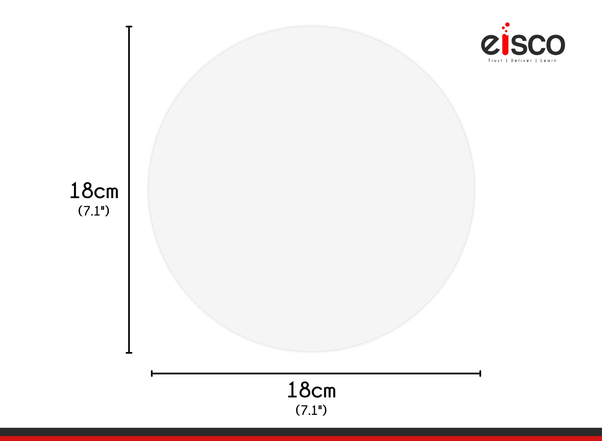 Eisco Labs Qualitative Filter Paper, 18cm, Pack of 100