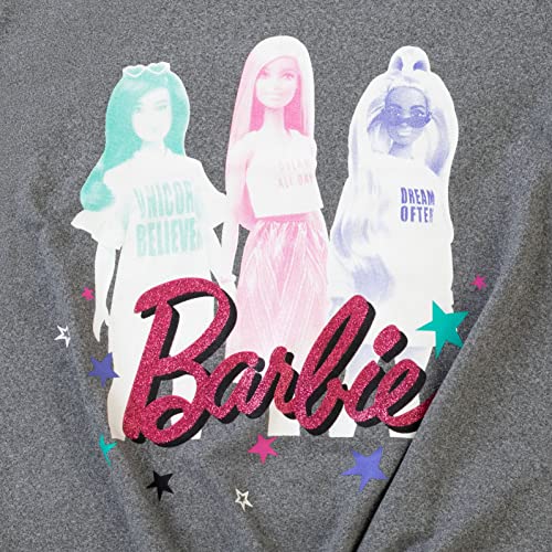 Barbie Little Girls Knotted Long Sleeve Graphic T-Shirt & Leggings Grey/Black 7-8