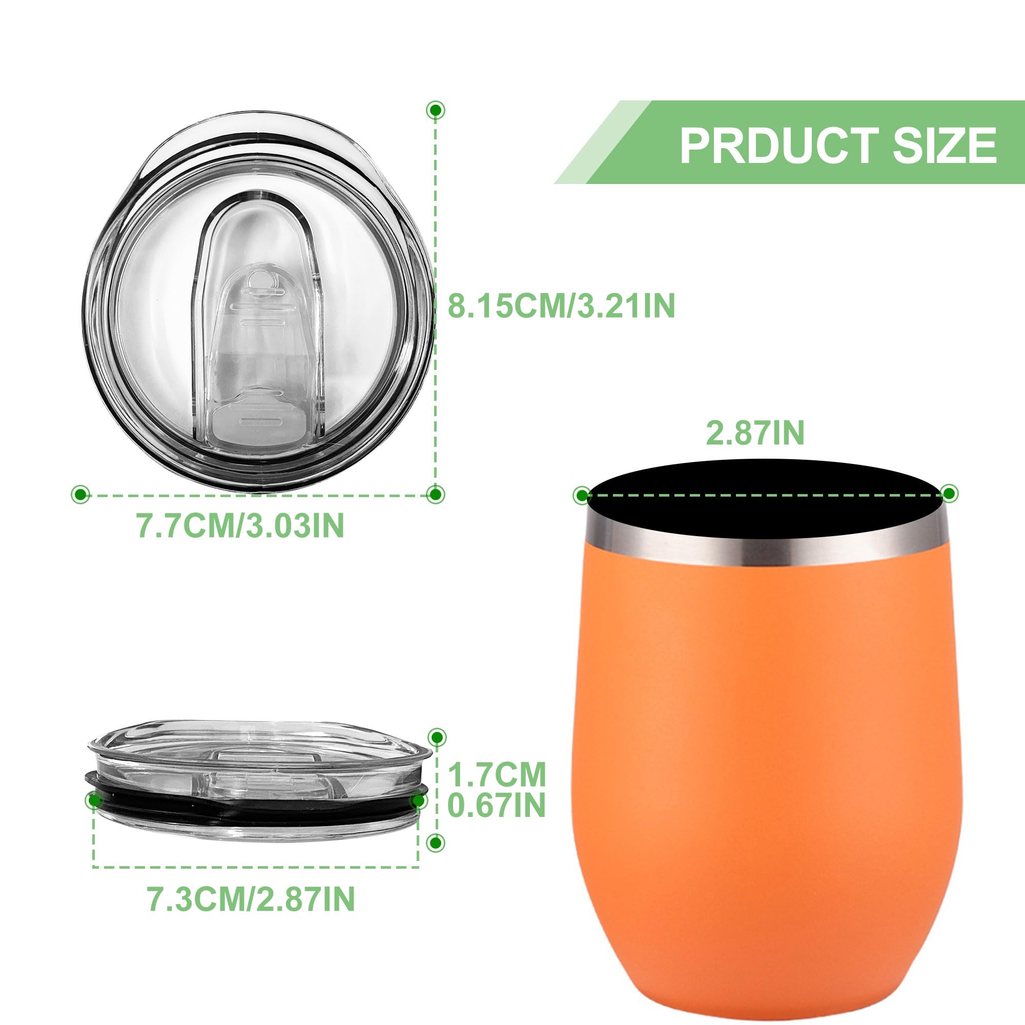 YiePhiot Stemless Wine Tumbler Replacement Lids Spill Proof Splash Resistant Lids Suitable for 2.87in cups