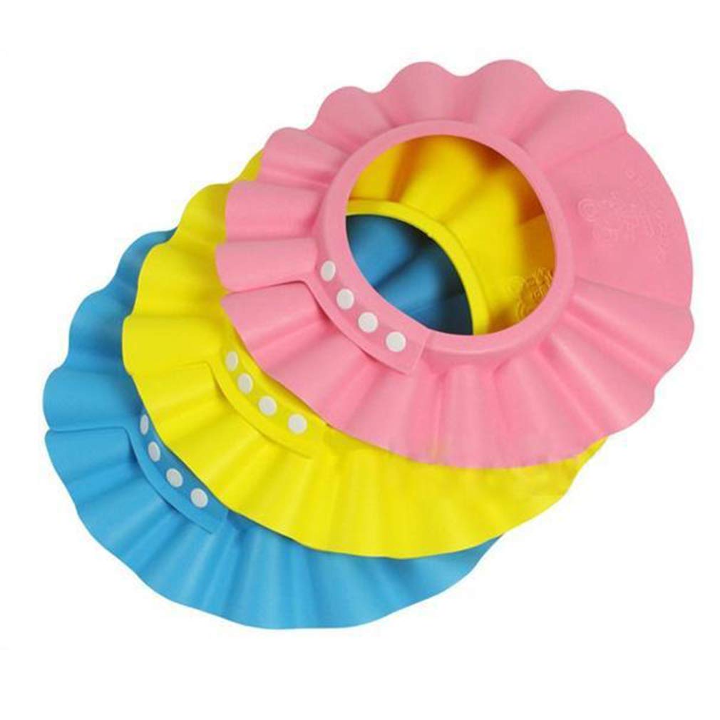 Airlove Soft Adjustable Shampoo Bath Bathing Shower Cap Hat Wash Hair Shield Hat for Baby Kids Children Hair Cutting protect
