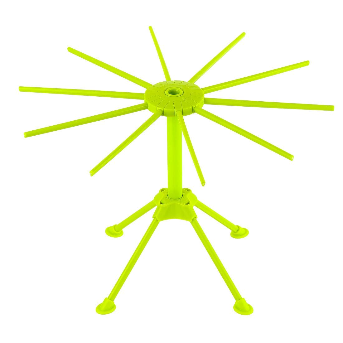 Cambom Foldable Pasta Drying Rack- Plastic Spaghetti Noodle Dryer with 10 Bar Handles Green