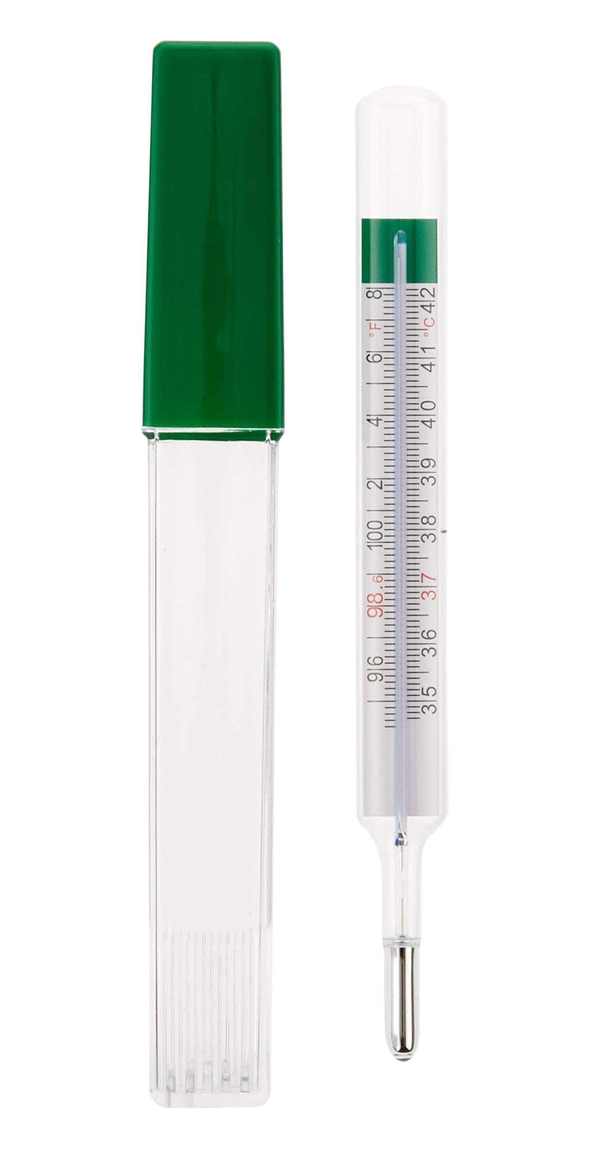 Geratherm Glass Oral Thermometer, Mercury Free, Oval Shape Fahrenheit/Celsius, Item Number 20010-100 | 1 Count
