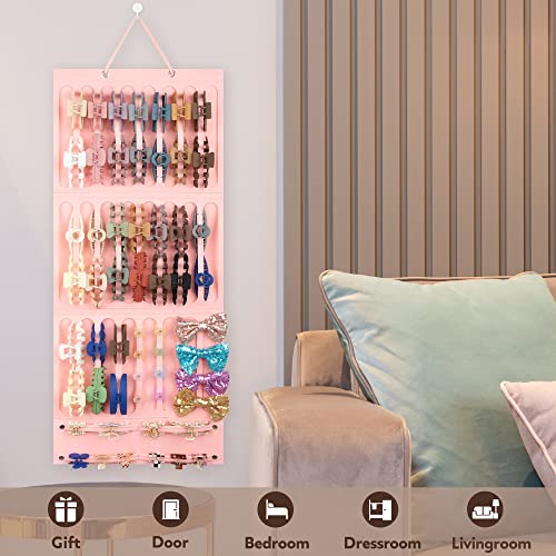 JOYMOMO Hanging Hair Claw Clips Holder Large Capacity Hair Clip Organizer Storage Display for Wall,Door,Closet(Without Claw Clips)