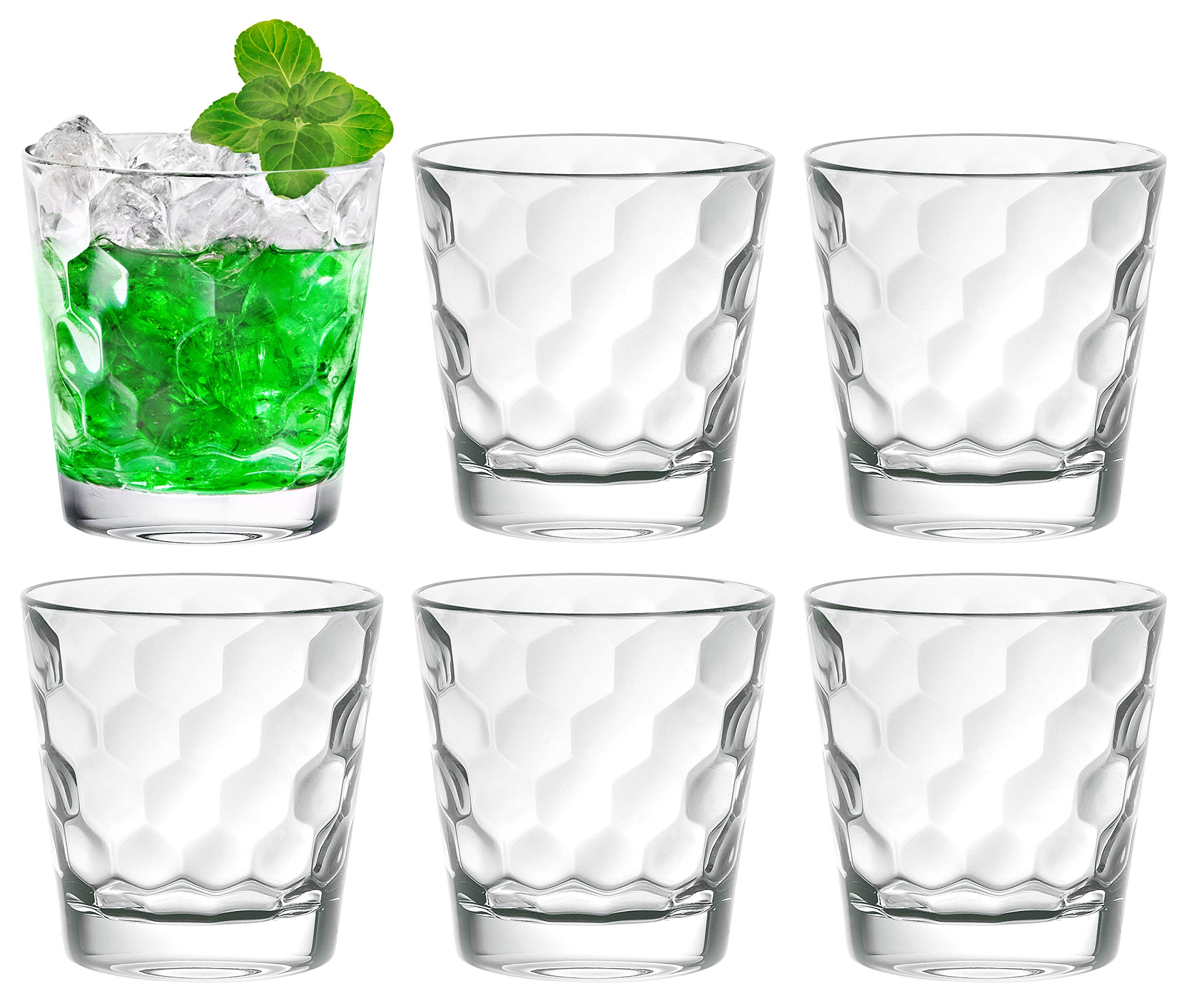 Barski - European Glass - Double Old Fashioned Tumbler Glasses - Uniquely Designed - Set of 6-12.5 oz. - Made in Europe