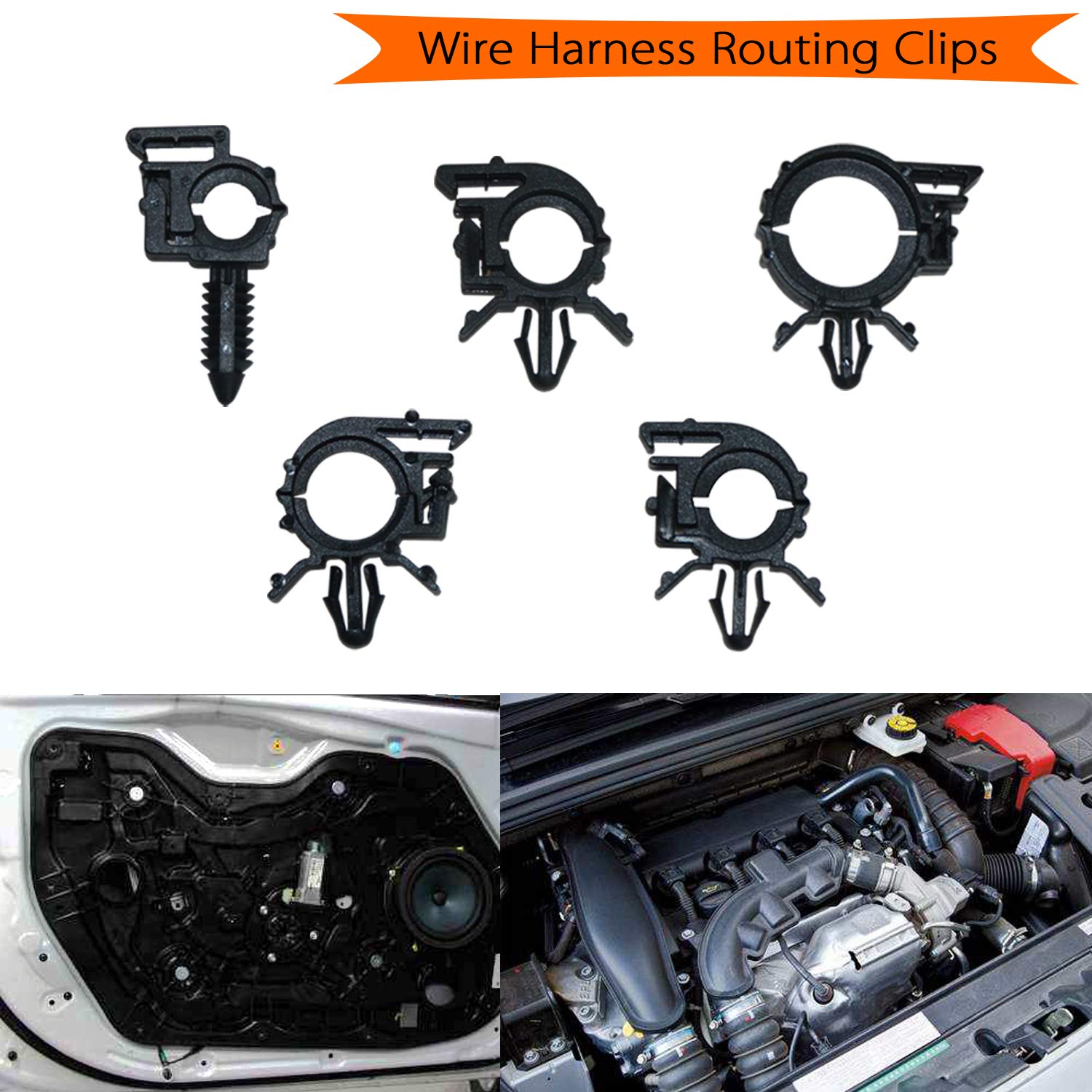 95 PCS Car Moulding Wire Harness Loom Routing Clips Fender Flare Panel Blind Rivets Rocker Clips Assortment Black Nylon for Jeep Wrangler JK 2007-2015 68039280-AA Ford GMC Chevrolet