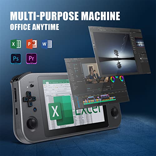AINIX Handheld Game Console, 5.94-Inch IPS Screen Retro Game Console Support Steam OS/ PSP / PS1 / N64 / NDS System, Built in 256G TF Card 3050e CPU
