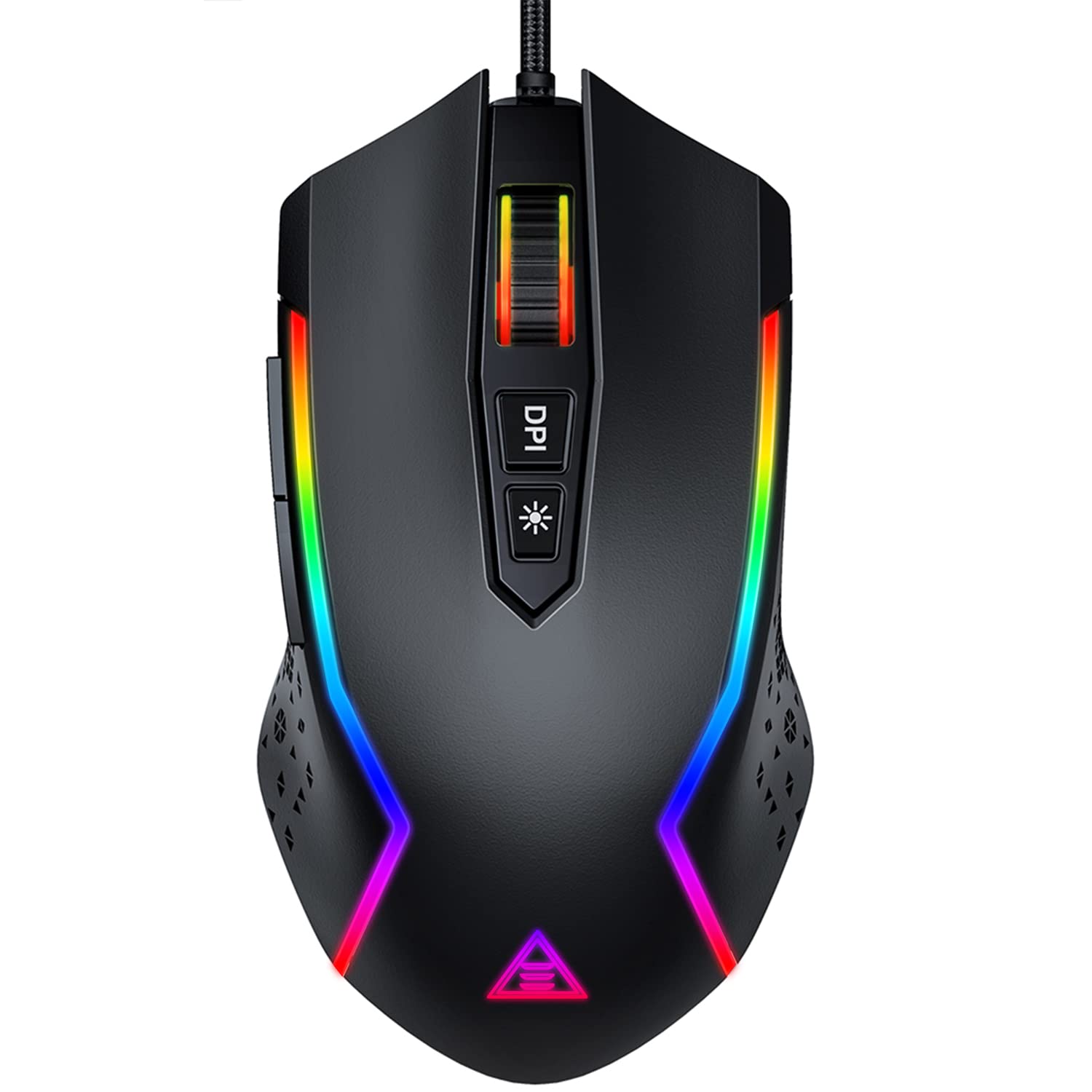 EKSA Gaming Mouse, Computer Mouse with 7 Programmable Buttons, Wired Gaming Mice with Chroma RGB 6 Backlit & Adjustable 8000DPI for Windows PC Gamers