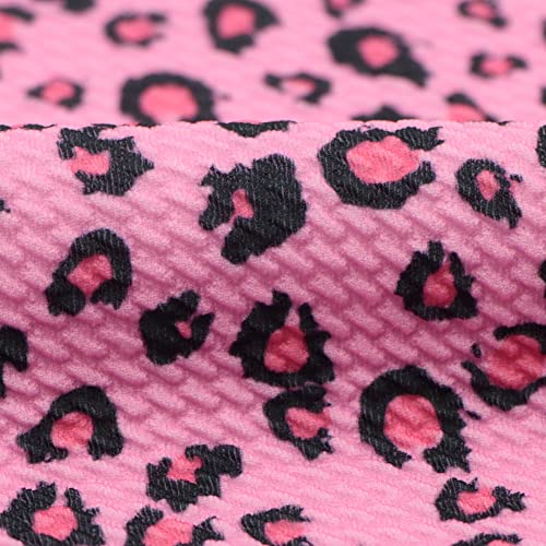 David Angie Leopard Print Bullet Textured Liverpool Fabric 4 Way Stretch Spandex Knit Fabric by The Yard for Hair Bows Headbands Making⦠(Pink)