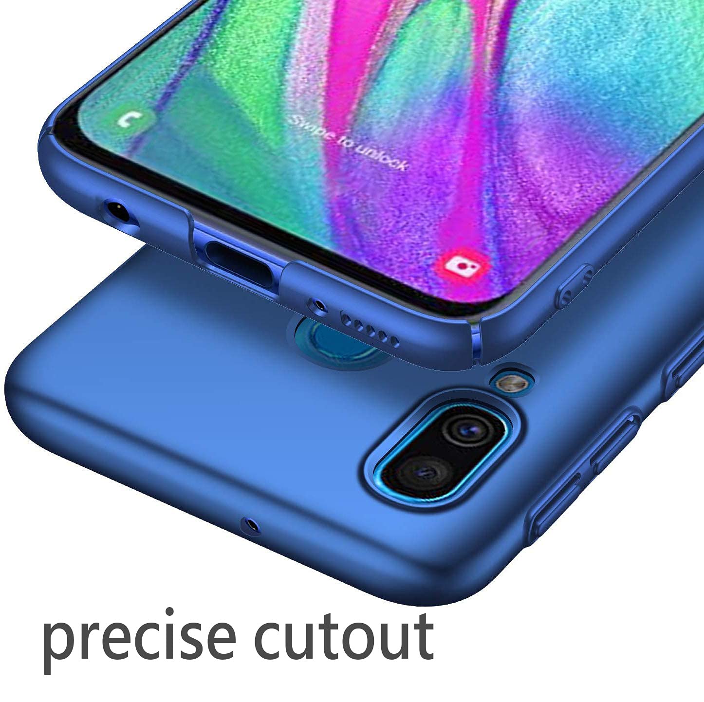 Ahonest Case for Samsung A40 Slim Protective Samsung Galaxy A40 Phone Case [Protect from ShockScratchSlipMarks] [Ultra Thin] [Matte Finish] Durable PC Hard Cover for Samsung Galaxy A40 (Blue)