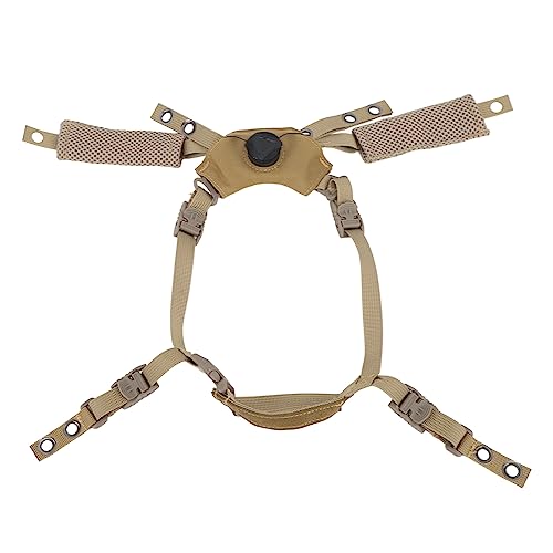 Helmet Dial Suspension System Chin Strap, 24 Hook and Fasteners Nylon Sponge Helmet Padding Kit Easy to Install for Cycling (Mud Spongeand Suspension)