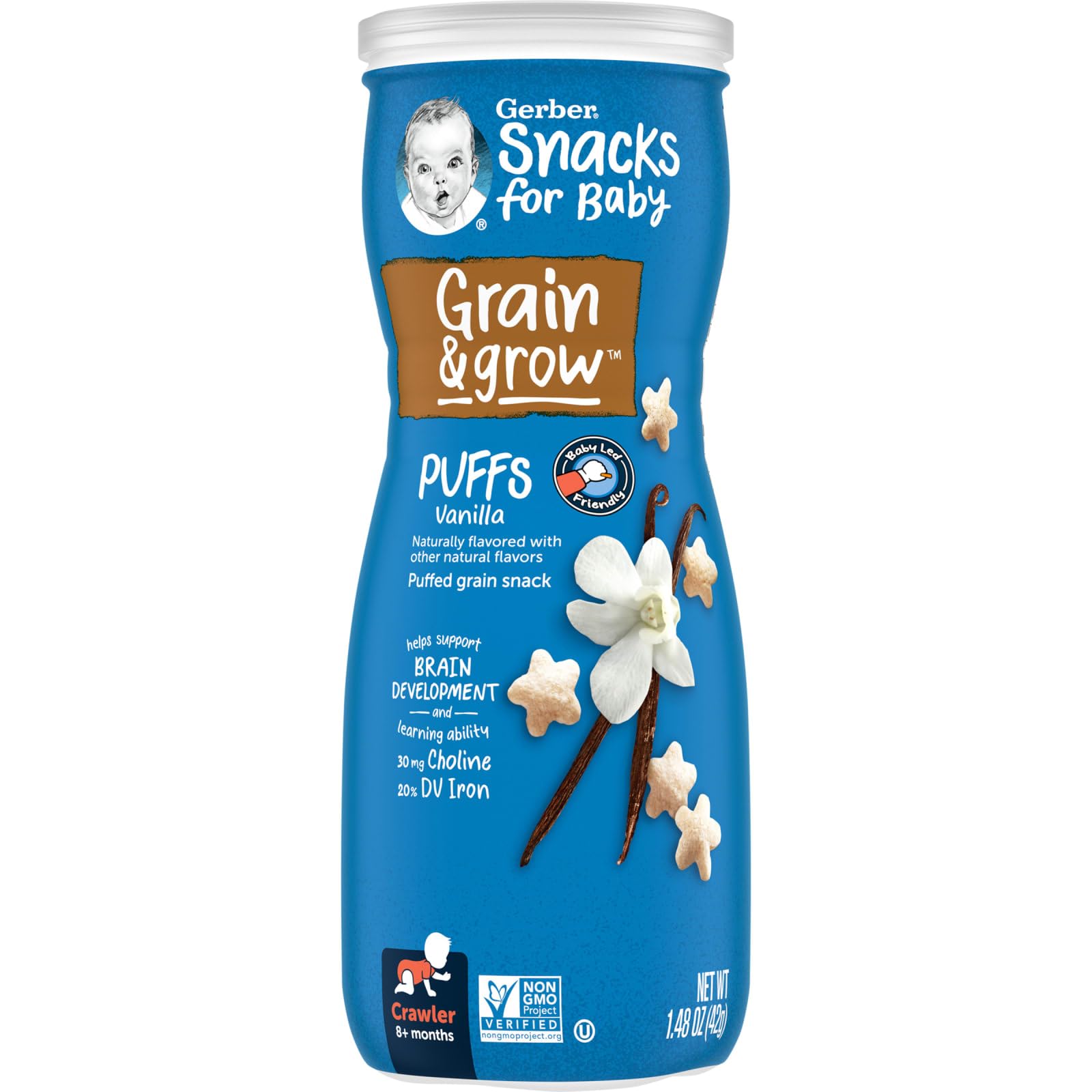 Gerber Graduates, Puffs Cereal Snack, Vanilla, 1.48 oz