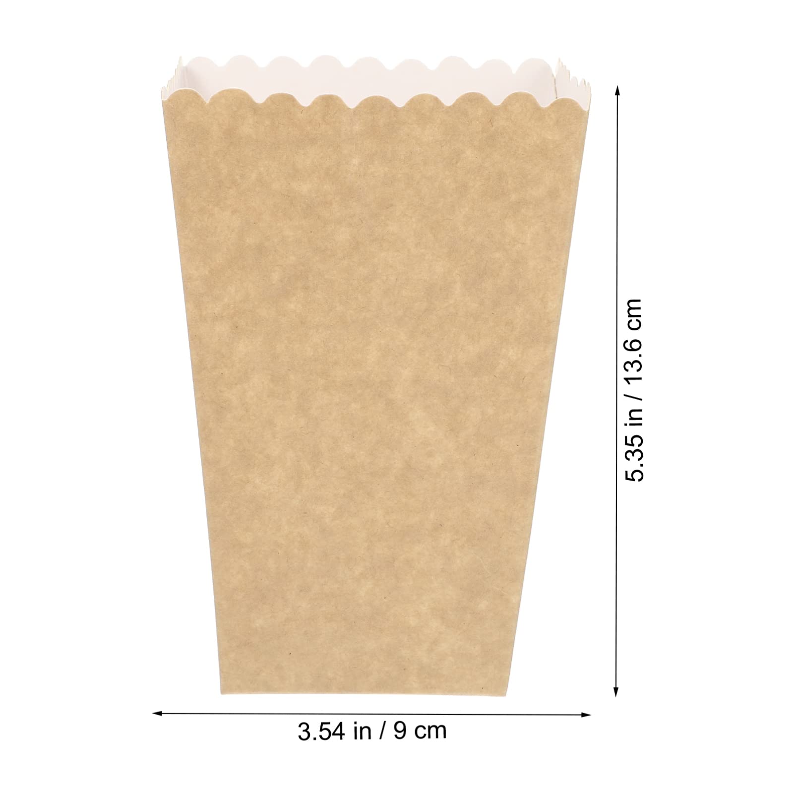 ABOOFAN 50pcs Paper Popcorn Boxes Popcorn Bags Kraft, 5.35 Inches Tall Open-top Paper Popcorn Holder Cardboard Popcorn Containers for Movie Night, Wedding Birthday Party