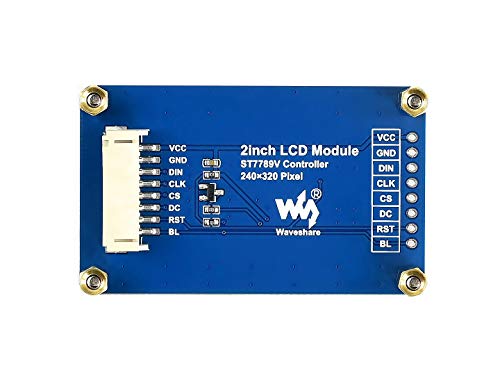 waveshare 2inch LCD Display Module, Compatible with Raspberry Pi/Pi zero/Arduino/Esp32, with ST7789 Driver, 262K Color, IPS Screen, 240×320 Resolution, SPI Interface
