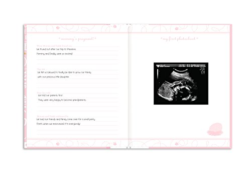 Lil Peach First 5 Years Dream Big Wordplay Baby Memory Book, Baby Keepsake Journal, Gift For New And Expecting Parents, 46 Fill In Pages, Pink