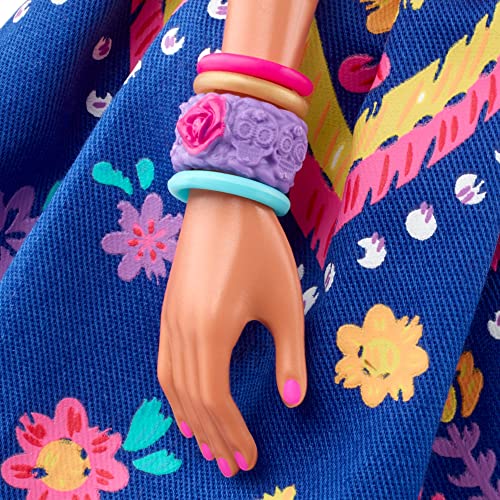 Barbie Signature Doll, 2022 Dia De Muertos Collectible, Traditional Ruffled Dress with Flower Crown & Calavera Face Paint