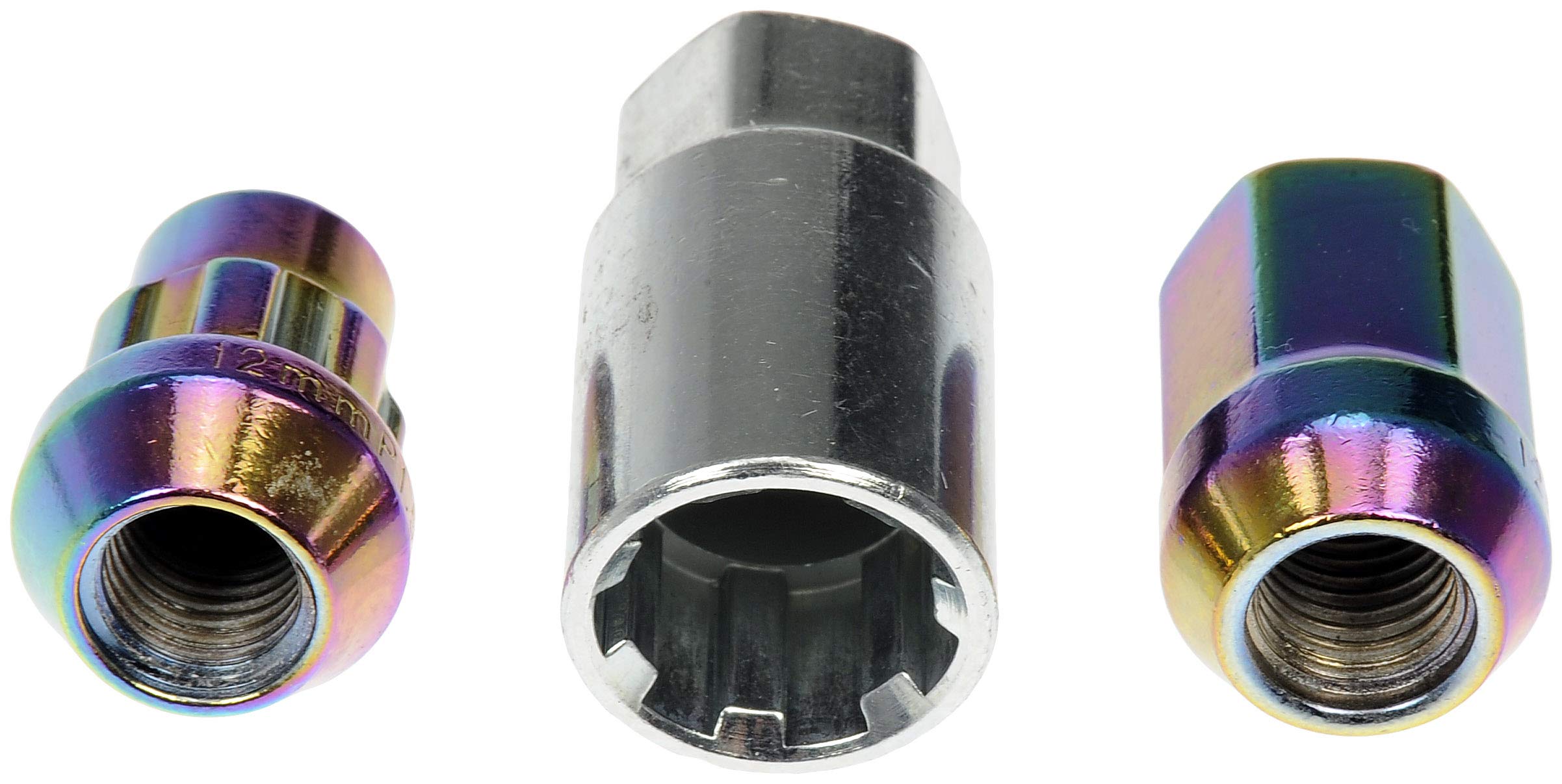 Dorman 713-375G Rainbow/Neo-Chrome Acorn Wheel Nut Lock Set Compatible with Select Models, 20 Pack
