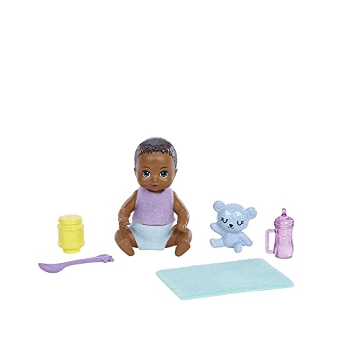 Barbie Skipper Babysitters Inc Doll & Accessories Set, Doll with Two-Tone Hair & Argyle Skirt, Baby Doll & 5 Pieces