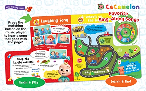 CoComelon Favorite Sing-Along Songs - Children's Deluxe Music Player Toy and Board Book Set, Ages 1-5