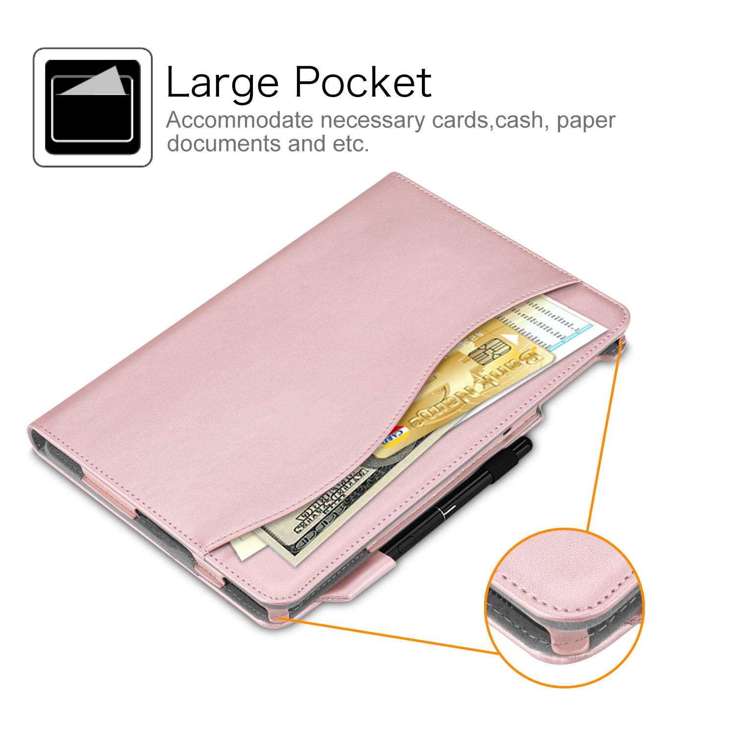 Fintie Case for Samsung Galaxy Tab S4 10.5 2018 Model SM-T830/T835/T837, Multi-Angle Viewing Stand Cover with S Pen Protective Holder Auto Sleep/Wake Feature, Rose Gold