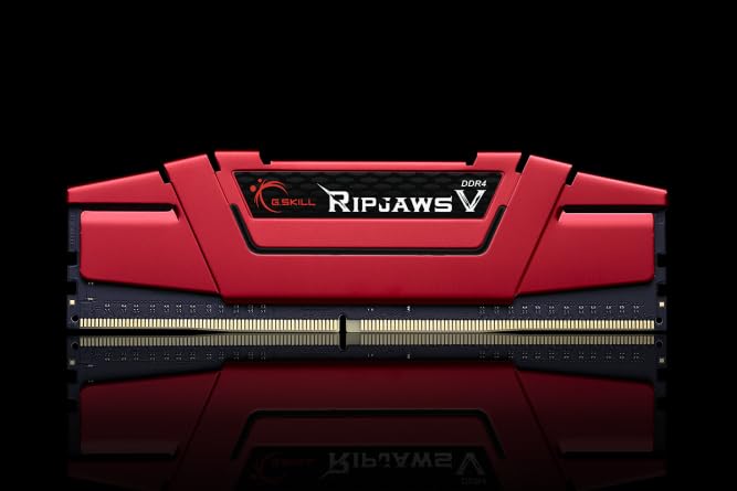 G.SKILL Ripjaws V Series (Intel XMP) DDR4 RAM 16GB (2x8GB) 2400MT/s CL15-15-15-35 1.20V Desktop Computer Memory UDIMM - Red (F4-2400C15D-16GVR)