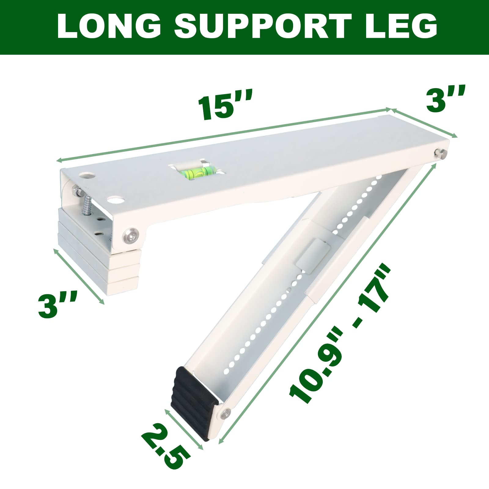 Air Conditioner Support Bracket Extra Large, ACOCOKI Universal Window AC Support Bracket with Upgraded Extension Leg, Air Conditioner Bracket Up to 110 lbs, for 5,000 to 12,000 BTU AC Unit