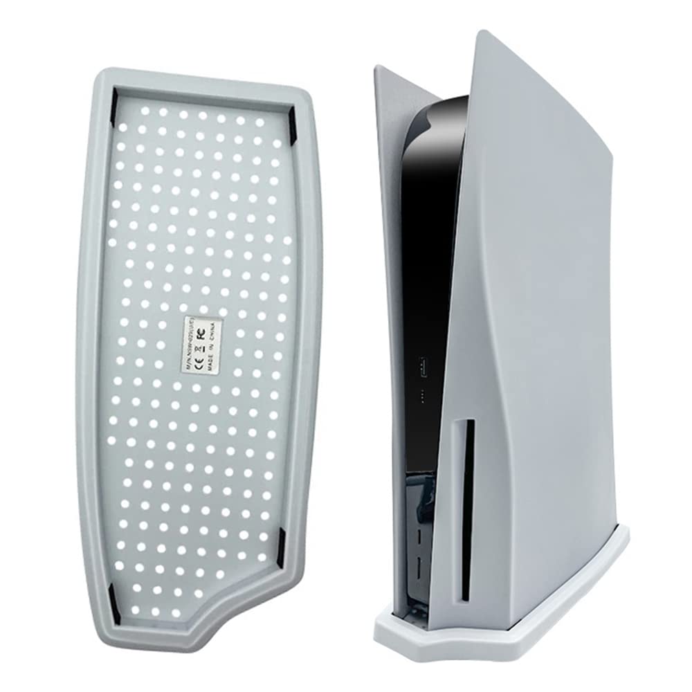 CKXIN Vertical Stand for PS5 Playstation 5 Console with Built-in Cooling Vents and Non-Slip Feet - Disc Edition (White)