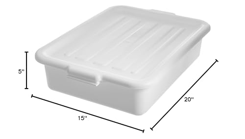 Carlisle FoodService Products N4401002 Comfort Curve™ Ergonomic Wash Basin Tote Box, 5" Deep, White (Pack of 12)