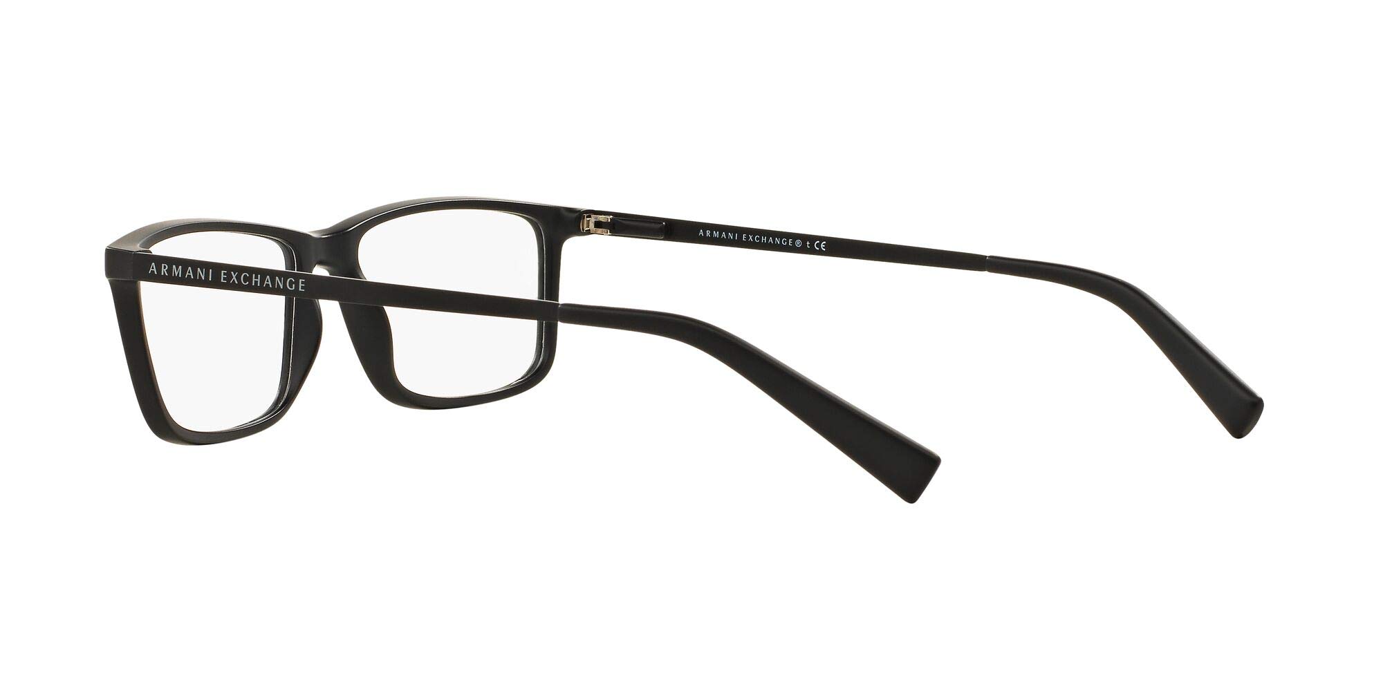 A|X ARMANI EXCHANGE Men's AX3027 Rectangular Prescription Eyeglass Frames, Matte Black/Demo Lens, 55 mm