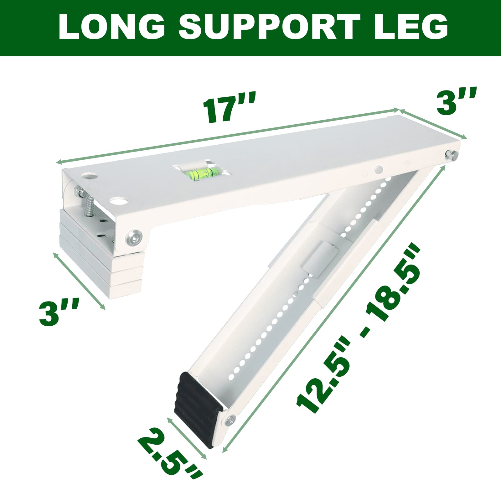 Air Conditioner Support Bracket Extra Large, ACOCOKI Universal AC Window Support Bracket with Upgraded Extension Leg, Up to 176 lbs, for 7,000 to 22,000 BTU AC Unit