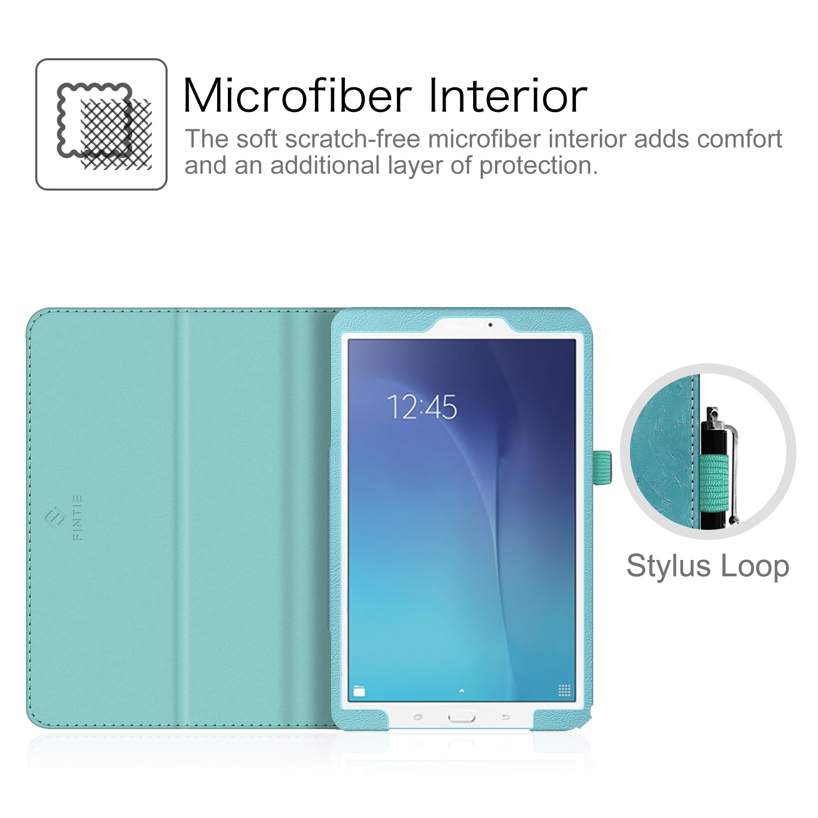 Fintie Folio Case for Samsung Galaxy Tab E 9.6 2015 (Model SM-T560/T561/T565/T567), Slim Fit Premium Vegan Leather Cover, Blossom