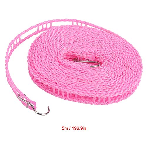 Bnineteenteam 2pcs Clothesline,Clothes Drying Rope Windproof Travel Clothesline for Indoor Outdoor Laundry Clothesline for Camping Travel & Home Use (2pcs-Pink)