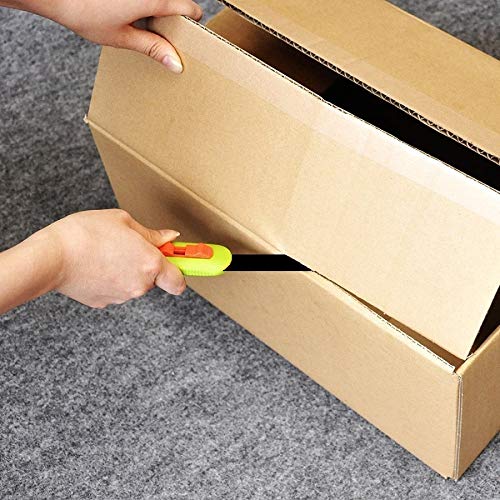 CANARY Box Cutter Retractable Blade, Safety Corrugated Cardboard Cutter Knife [Non-Stick Fluorine Coating Blade], Made in JAPAN, Green (DC-30F-1)