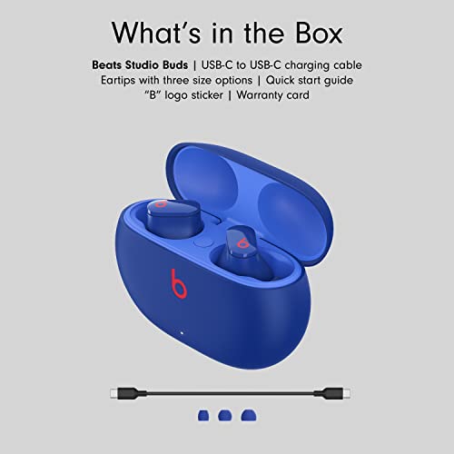 Beats Studio Buds - True Wireless Noise CancellingĀ EarbudsĀ - Ocean Blue with AppleCare+ (2 Years)