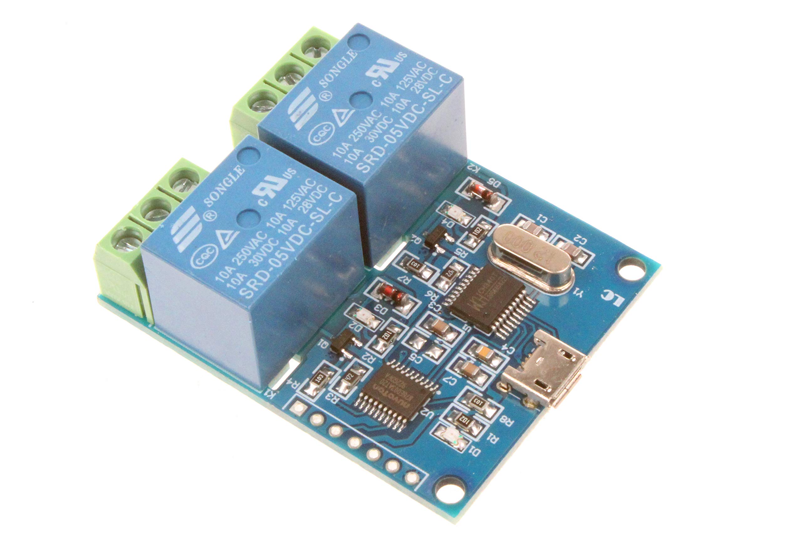 NOYITO 2-Channel Micro USB Relay Module USB Smart Control Switch USB Intelligent Control Switch (2-Channel Micro USB)