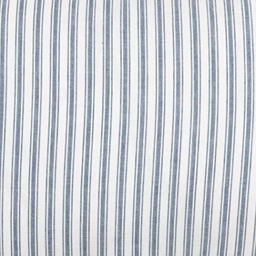 VHC Brands Sawyer Mill Ticking Striped Cotton Farmhouse Pillow 22x14 Filled Bedding Accessory, 14x22, Blue Denim