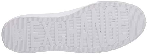 A|X Armani Exchange Men's Project Logo High Top Lace Up Sneaker, Optical White icon, 9 M US