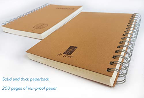 le vent A5 Spiral Dot & Lined Journals - 200 Creamy Pages - High-Quality 100gsm Paper - Durable Hardcover (5" x 8.25") - Perfect for Bullet Journaling, Planning, and Note-Taking - Designed by Artists