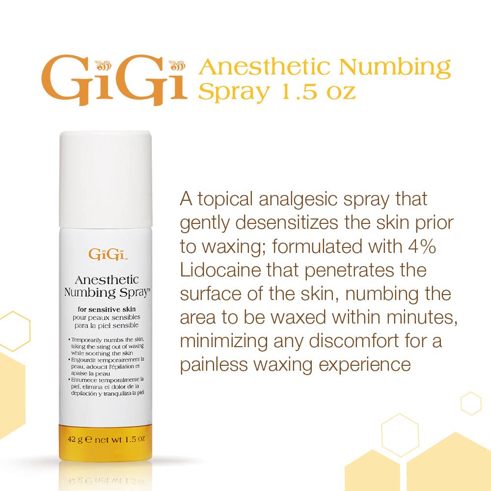 GiGi Anesthetic Numbing Spray for Sensitive Skin - Lidocaine-Based Gel, 1.5 oz