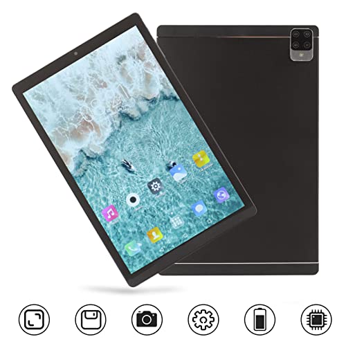 AMONIDA 10.1 Inch Tablet, 100-240V Dual Cards Dual Standby Tablet PC 2.4G 5G WiFi Black 2MP Front 5MP Rear Reading for Android 12 (US Plug)
