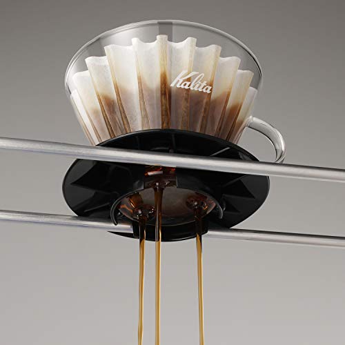 Kalita Wave Pour Over Coffee Dripper, Size 185, Makes 16-26oz, Single Cup Maker & Wave Paper Coffee Filters I Larger Size 185 I 100 Count I Specially Pour Over Dripper I Made in Japan, Large, White