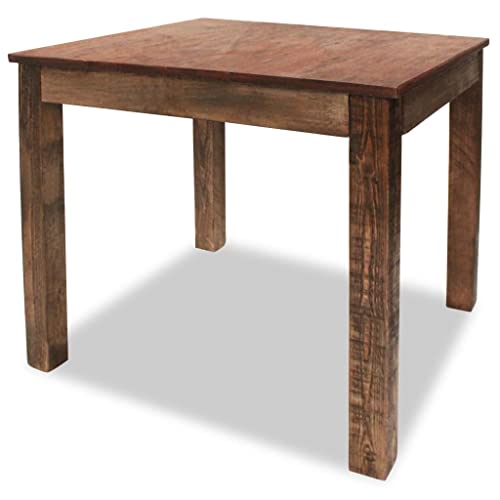 vidaXL Dining Table 32.3" Solid Reclaimed Wood Rustic Room Stand Deck Couch