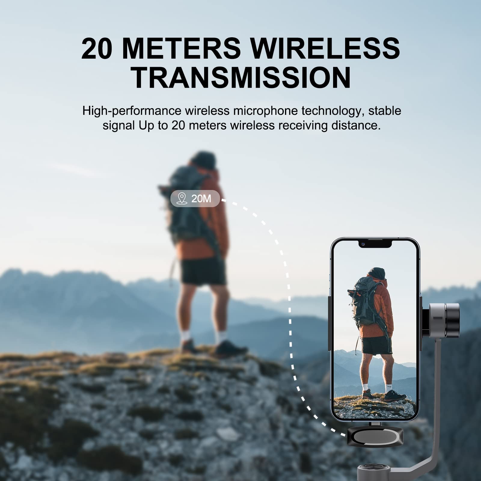 ABsuper Microphone for iPhone,Professional Wireless Lavalier Microphone, Mini Clip on mic,Plug-Play Wireless Mic for Recording,Live Stream, YouTube, Facebook, TikTok