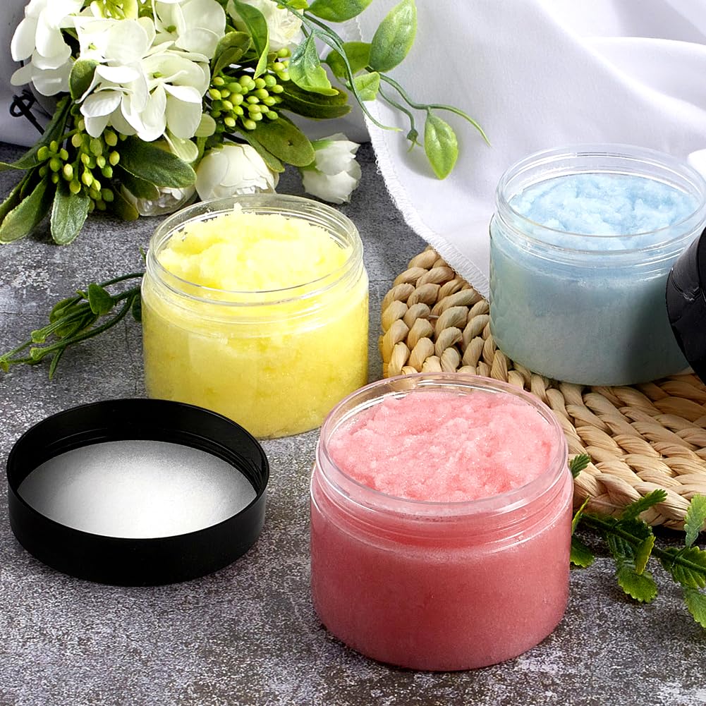 TUZAZO 4 Oz Plastic Container Jars with Lids BPA Free, 24 Pack Empty Round Clear Cosmetic Slime Jars for Lotion, Cream, Ointments, Body Butter, Makeup, Travel Storage