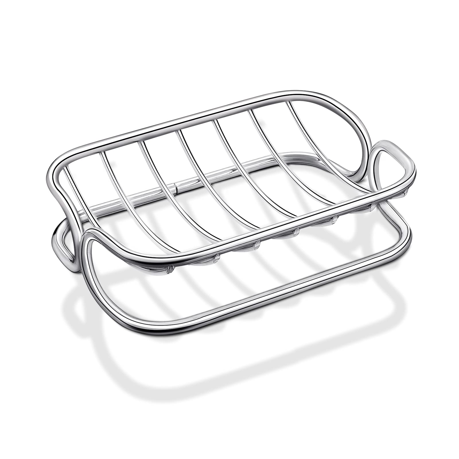 Bar Soap Dish Stainless Steel Shower Soap Holder Rust Proof Metal Soap Holder Self Draining Soap Sponge Holder Shelf Tray for Shower Bathroom Kitchen Sink