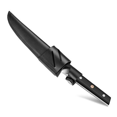 Cangshan TC Series 1020472 Swedish 14C28N Steel Forged 7-Inch Fillet Knife and Leather Sheath Set