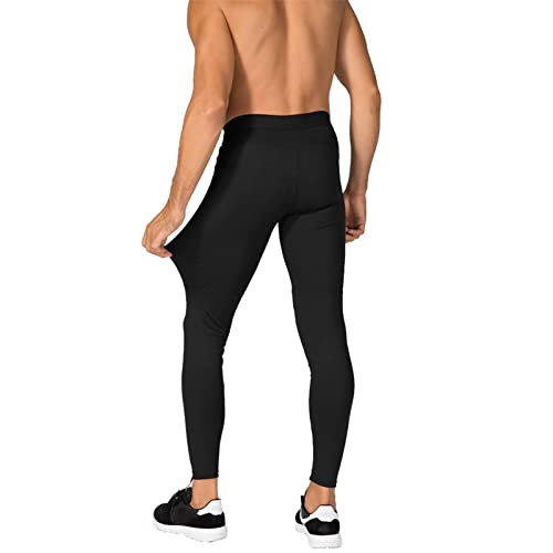 ABTIOYLLZ Men's Athletic Leggings Compression Pants with Zip Pockets Cool Dry Running Workout Gym Baselayer Tights